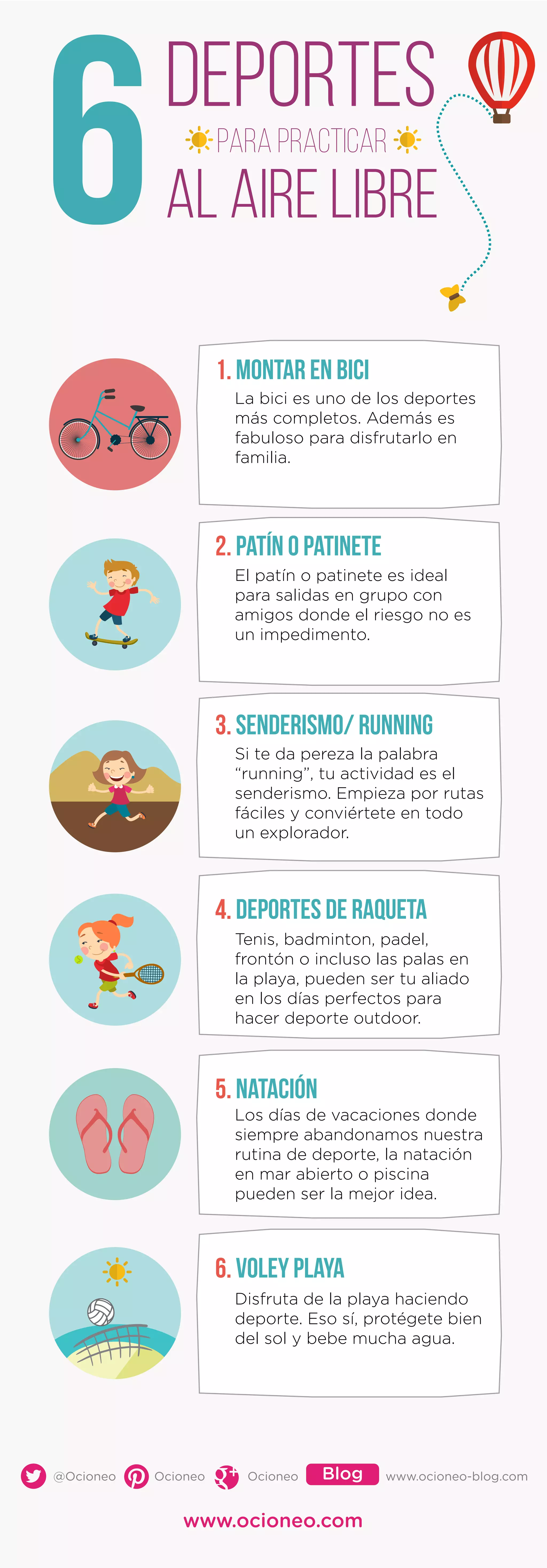 Deportes para practicar al aire libre - Ocioneo - Infografía | PDF