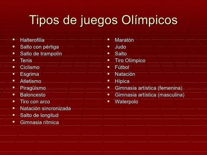 Deportes Olimpicos Diapositivas