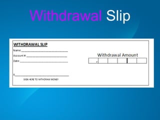 Deposit And Withdrawal | PPT