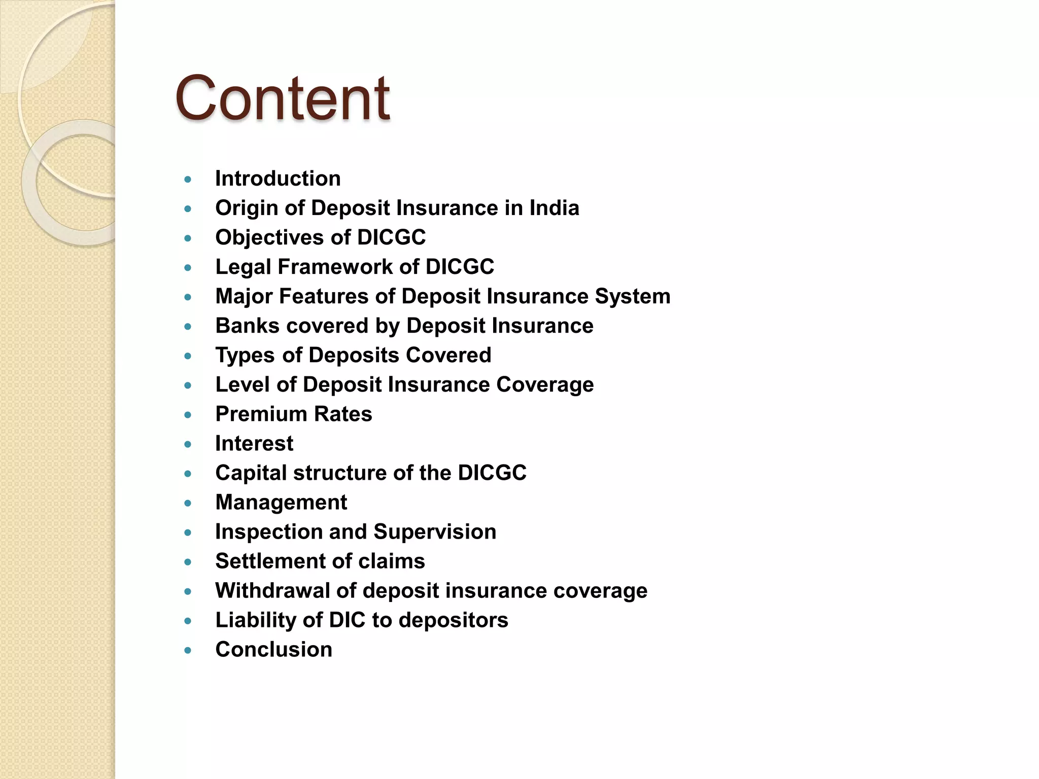 Deposit Insurance In India | PPTX