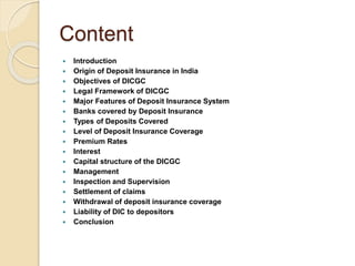 Deposit Insurance In India | PPTX