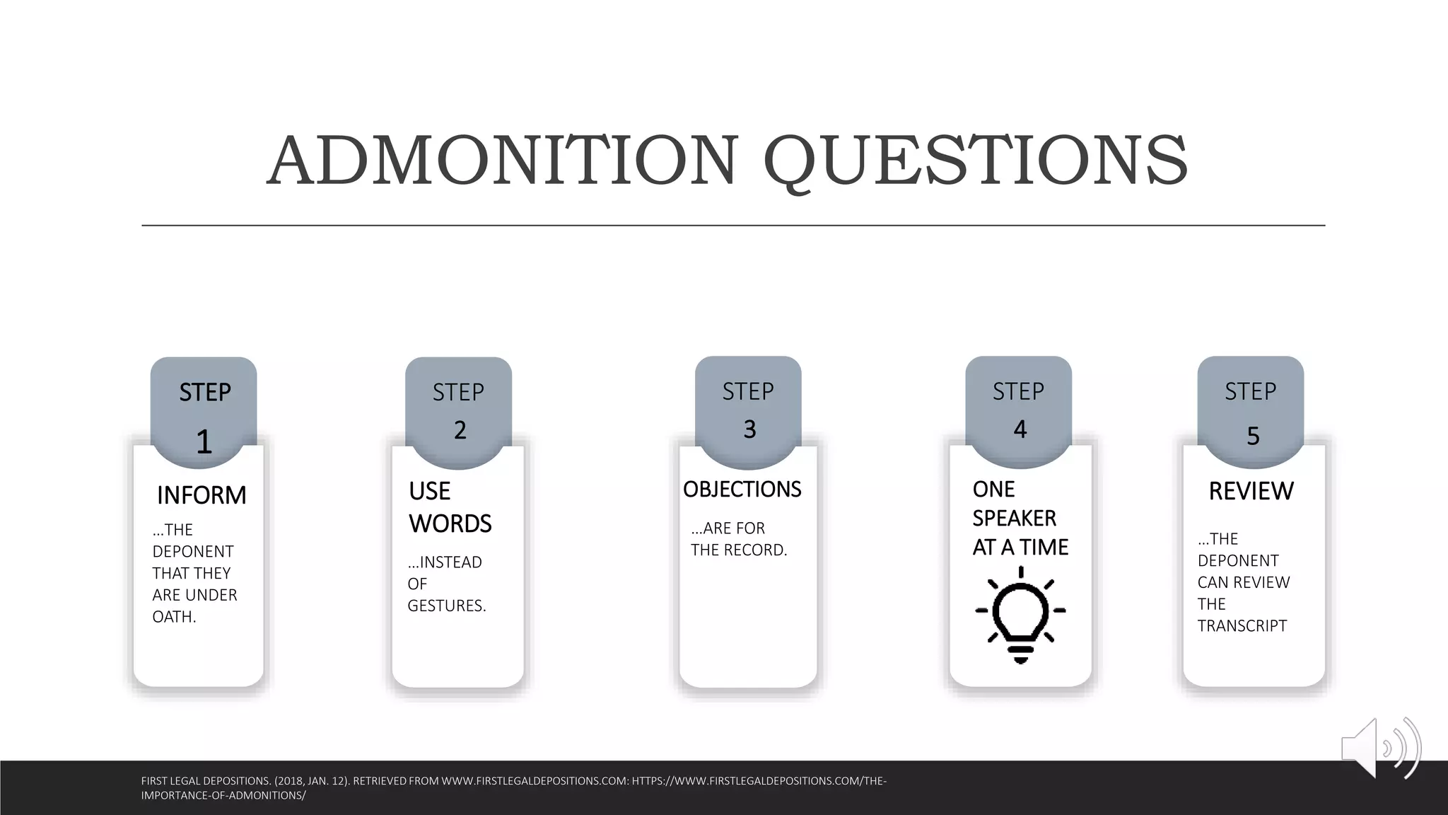 Deposition outline and admonition questions | PPT