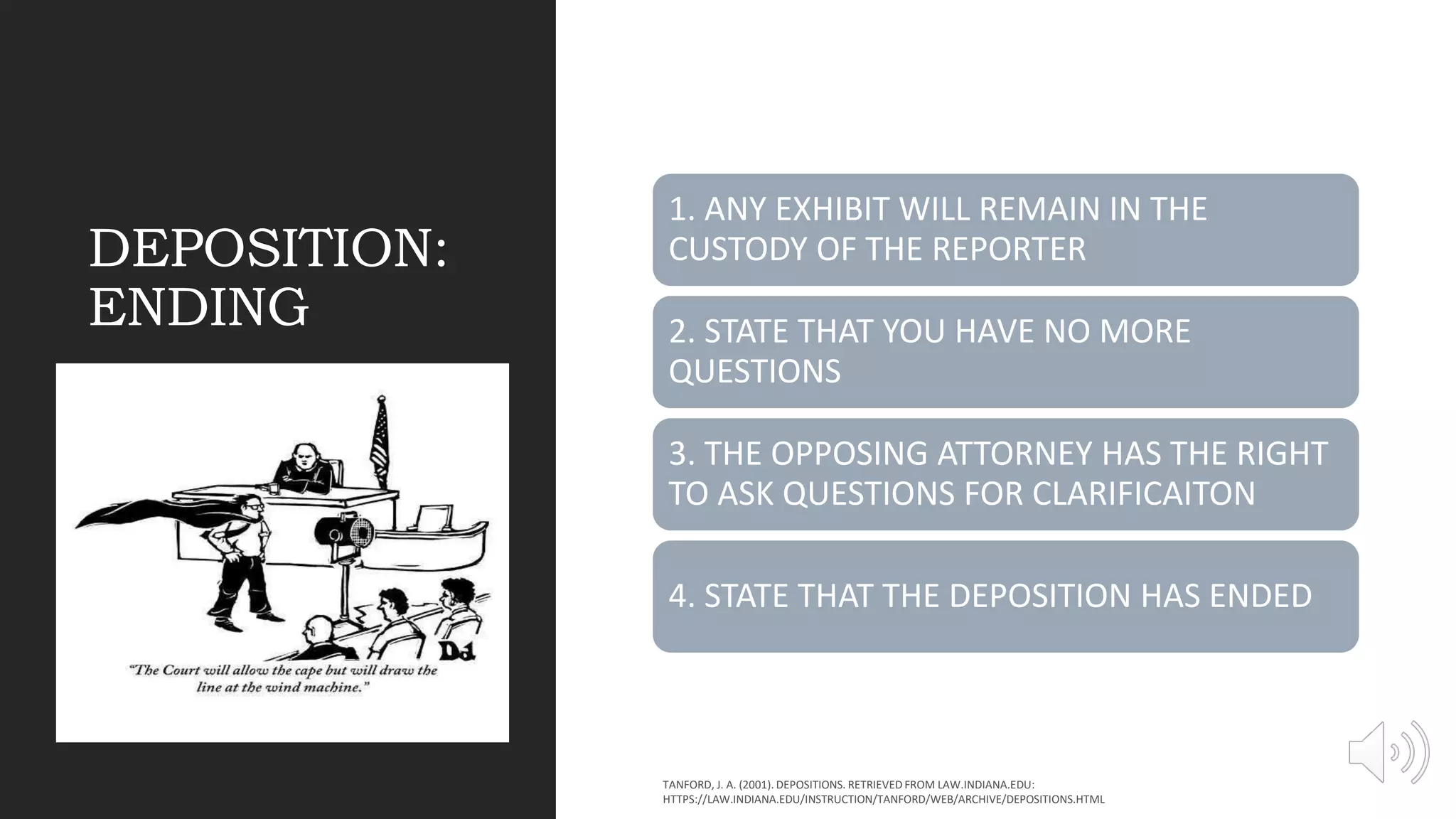Deposition outline and admonition questions | PPTX