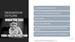 Deposition outline and admonition questions | PPTX