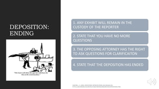 Deposition outline and admonition questions | PPTX