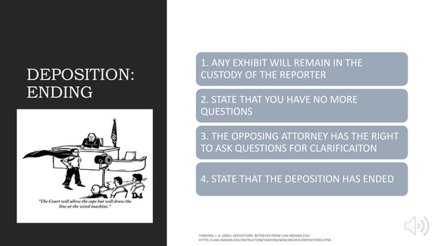 Deposition outline and admonition questions | PPTX | Law