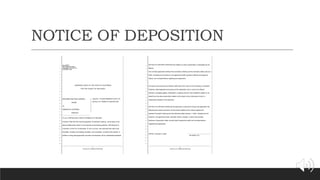Deposition outline and admonition questions | PPTX