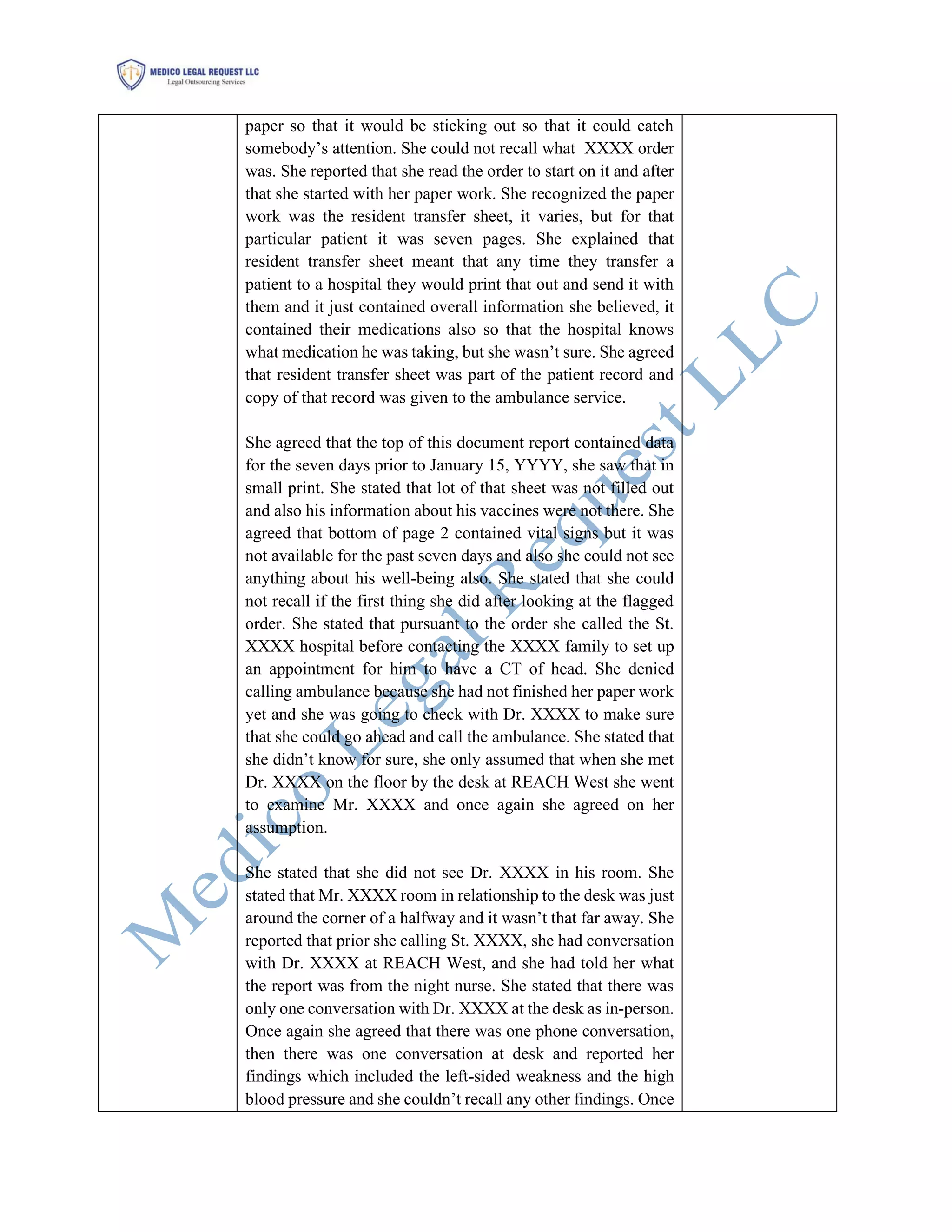 Deposition Summary Sample - Litigation Support Services | PDF