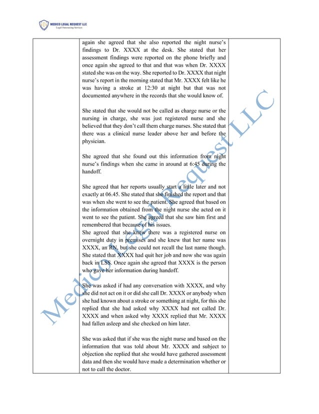 Deposition Summary Sample - Litigation Support Services | PDF