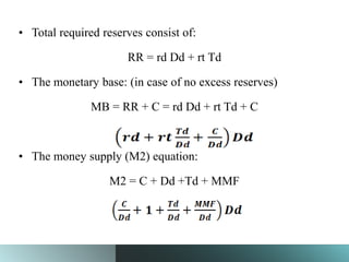 Deposit Money Creation of commercial banks and its Determinants | PPTX