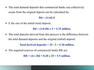Deposit Money Creation of commercial banks and its Determinants | PPTX