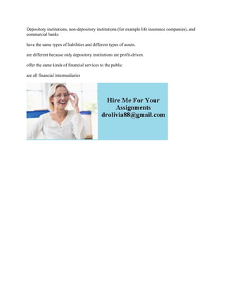 Depository institutions- non-depository institutions (for example life.pdf