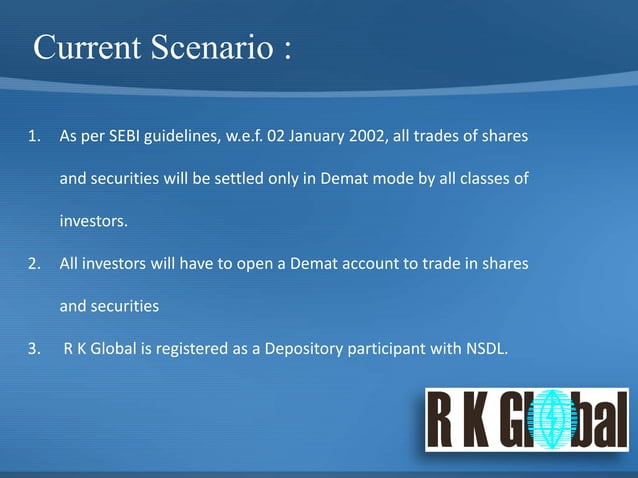 Depository participant | PPTX | Business Banking & Finance | Business