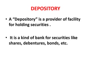 Depository participant | PPTX | Business Banking & Finance | Business