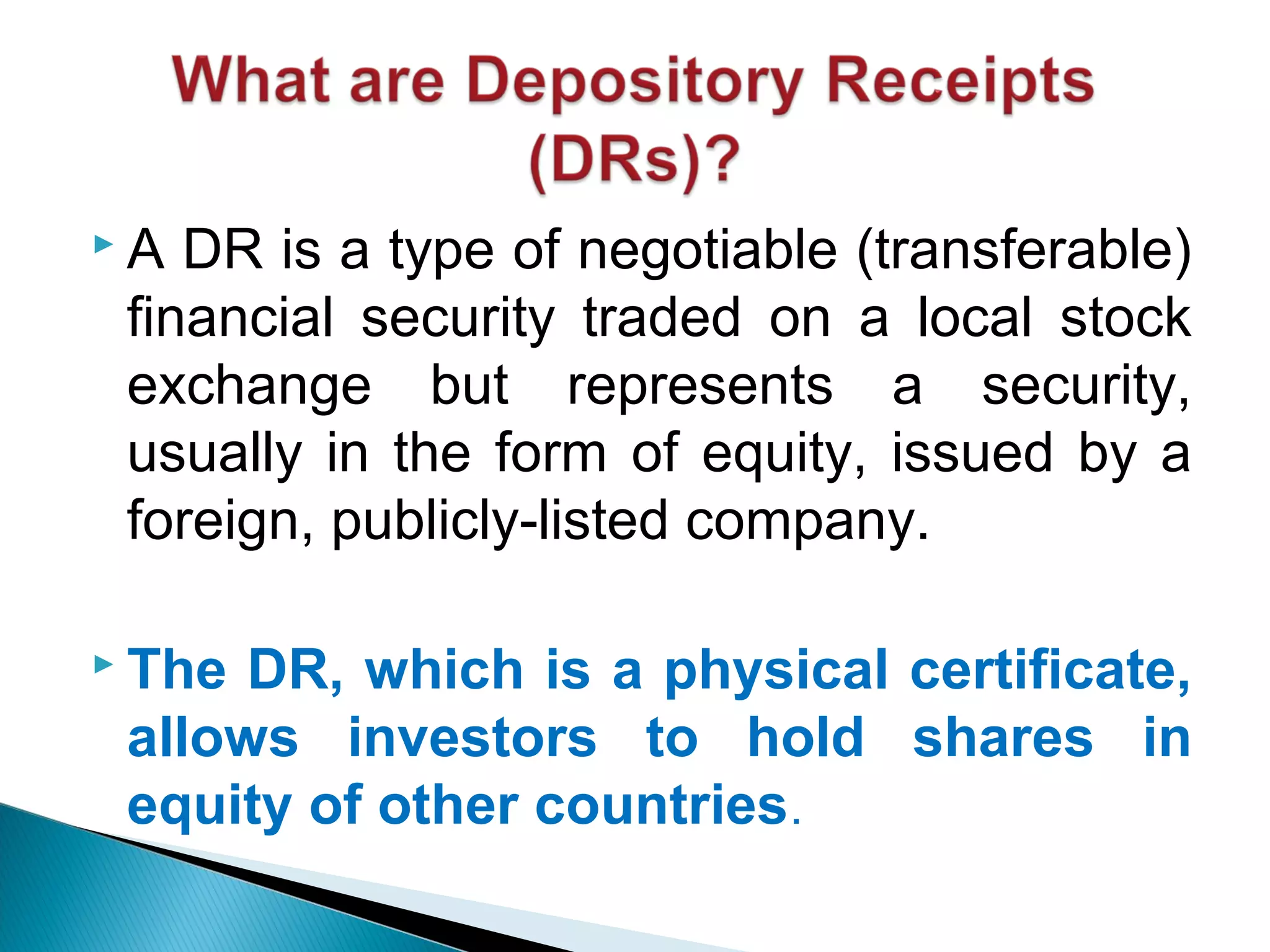 Depository receipts | PPT