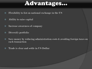 Depository receipts- ADR and GDR covered in this ppt | PPTX
