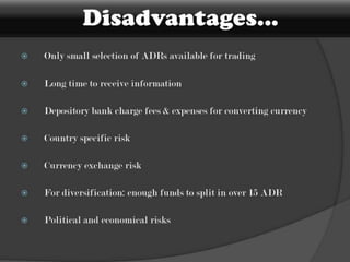 Depository receipts- ADR and GDR covered in this ppt | PPTX