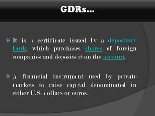 Depository receipts- ADR and GDR covered in this ppt | PPTX | Stocks ...