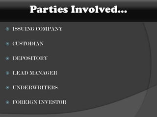 Depository receipts- ADR and GDR covered in this ppt | PPTX