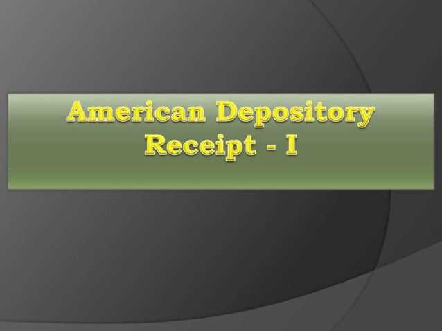 Depository receipts- ADR and GDR covered in this ppt | PPTX | Stocks ...