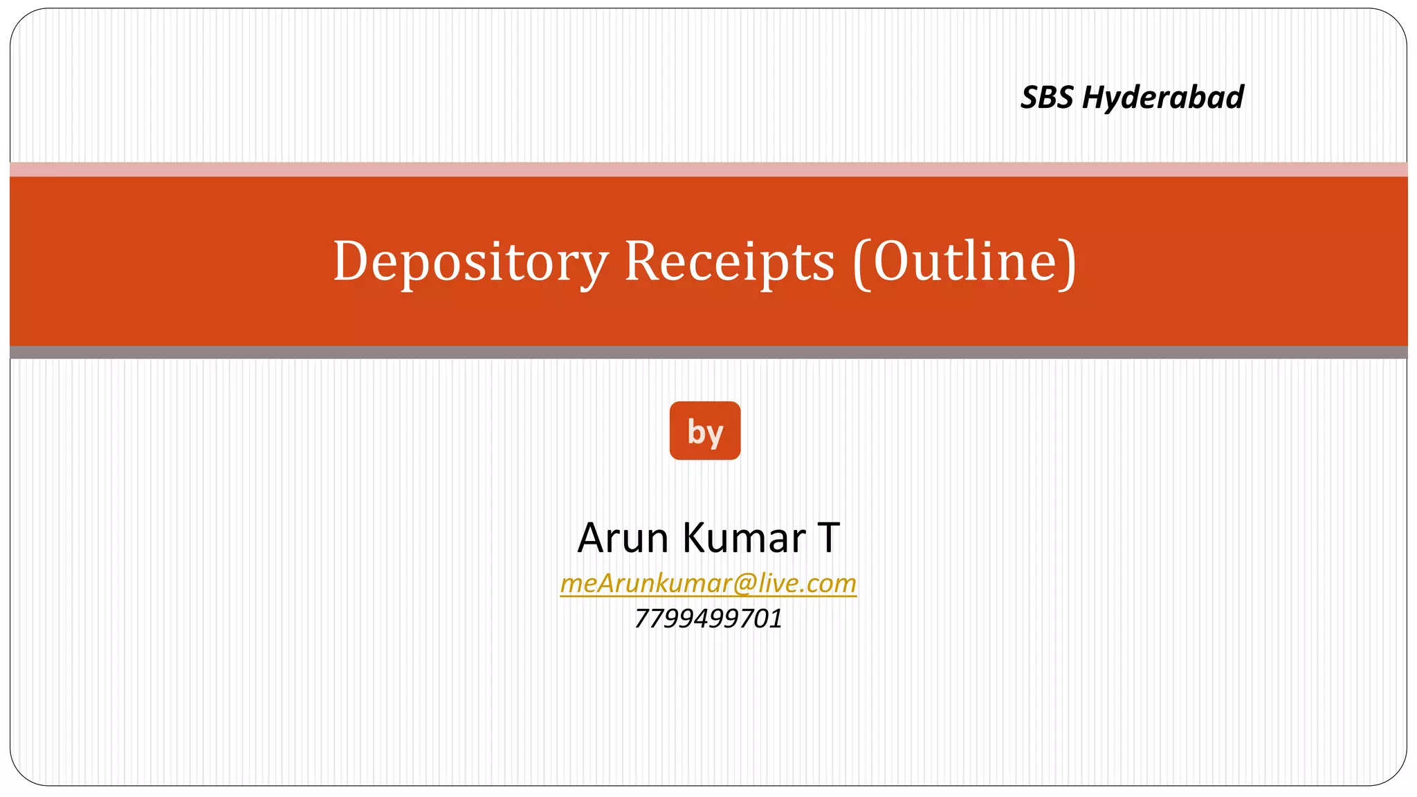 Depository reciepts | PPT