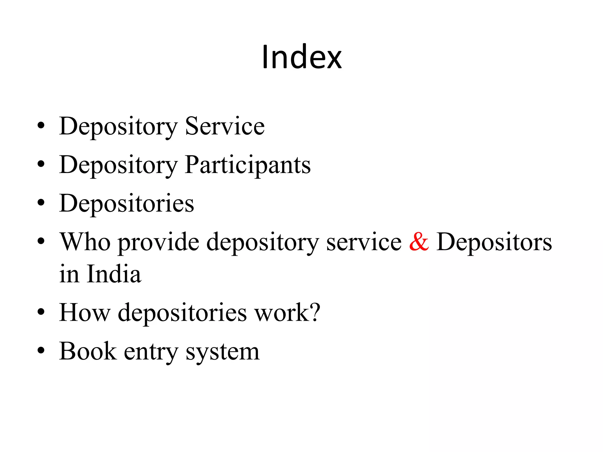 Depository services | PPTX
