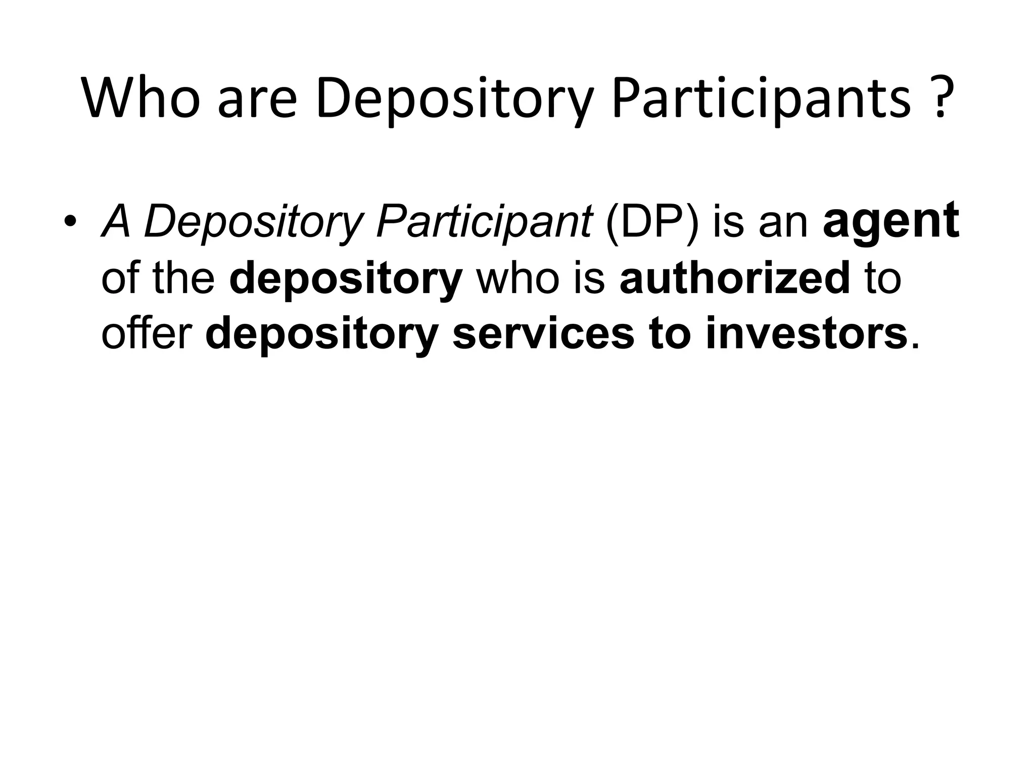 Depository services | PPTX