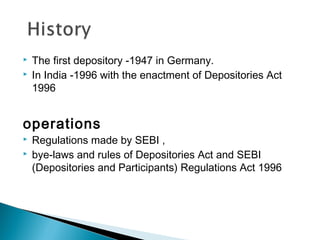 Depository system | PPT
