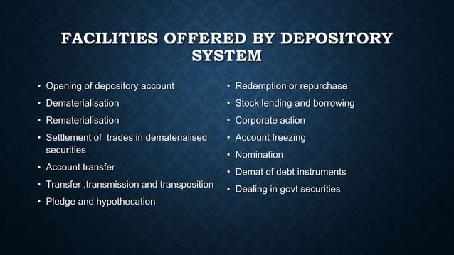 Depository system | PPT