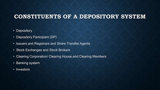 Depository system | PPT