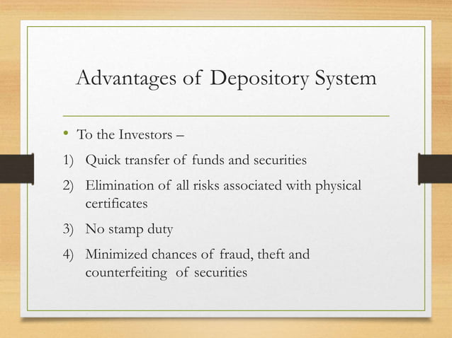 Depository system | PPT