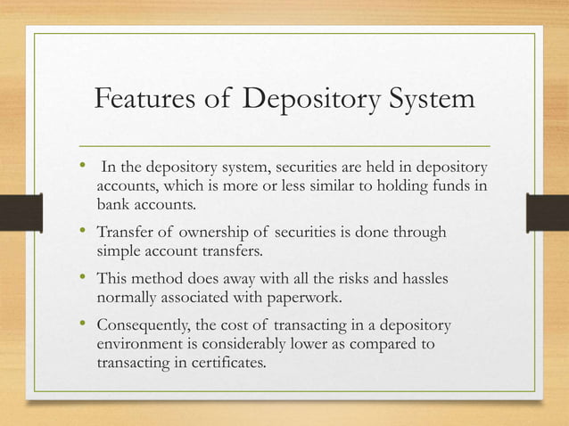 Depository system | PPT