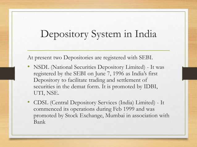 Depository system | PPT
