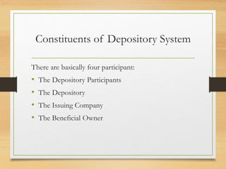 Depository system | PPT
