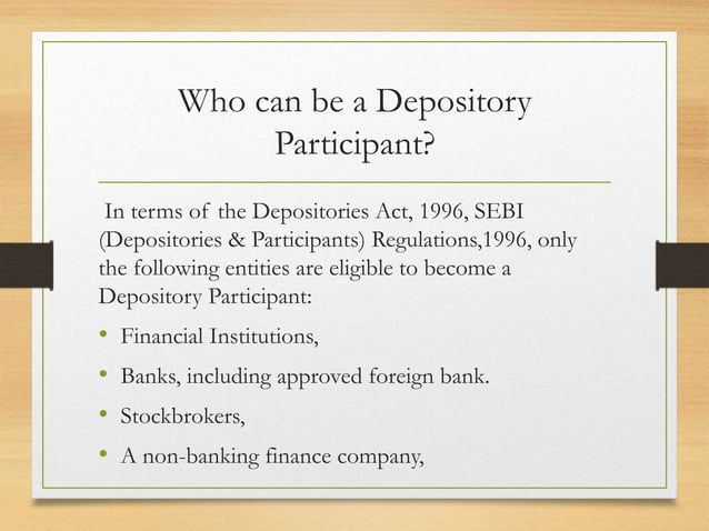 Depository system | PPT