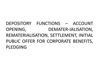 Depository system in india | PPTX