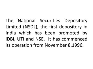Depository system in india | PPTX
