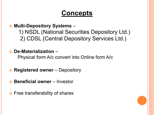 Depository system | PPT