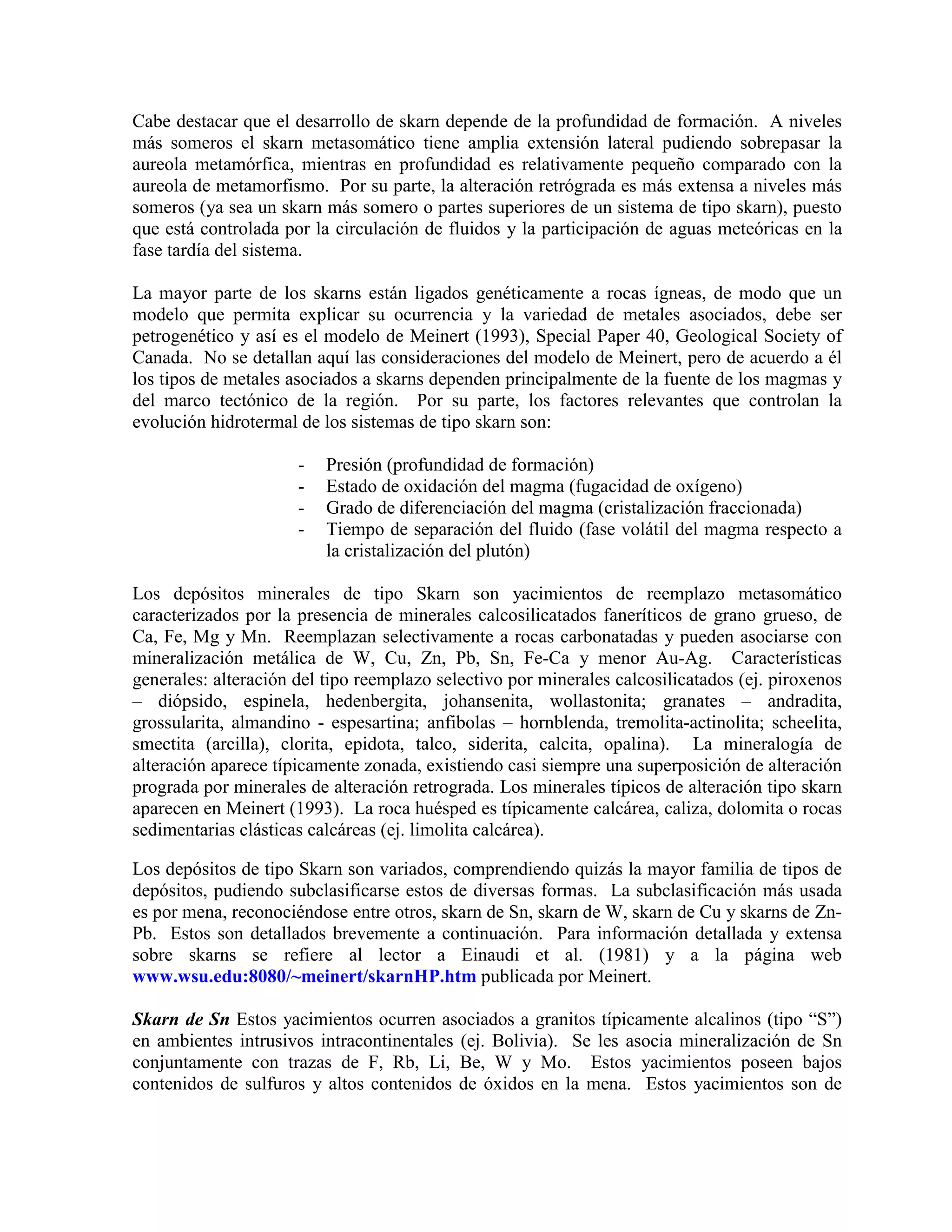 Depositos del tipo skarn | PDF