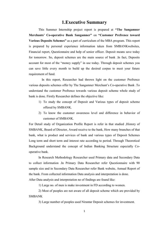 Deposit scheme project report | PDF