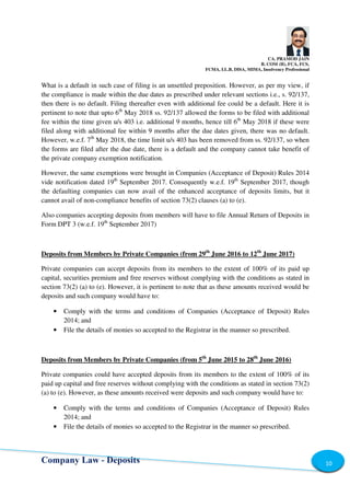 Deposits under companies act 2013 version 4.0 | PDF