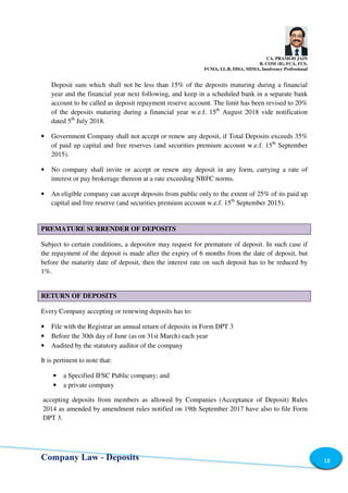 Deposits under companies act 2013 version 4.0 | PDF