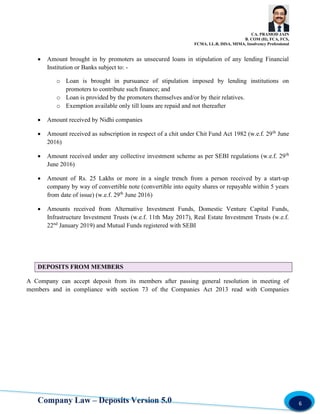 Deposits under companies act 2013 version 5.0 | PDF