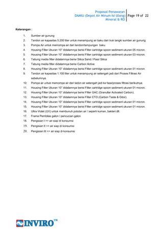 Depot Air Minum Isi Ulang Proposal Penawaran - INVIRO | PDF