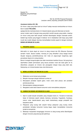 Depot Air Minum Isi Ulang Proposal Penawaran - INVIRO | PDF