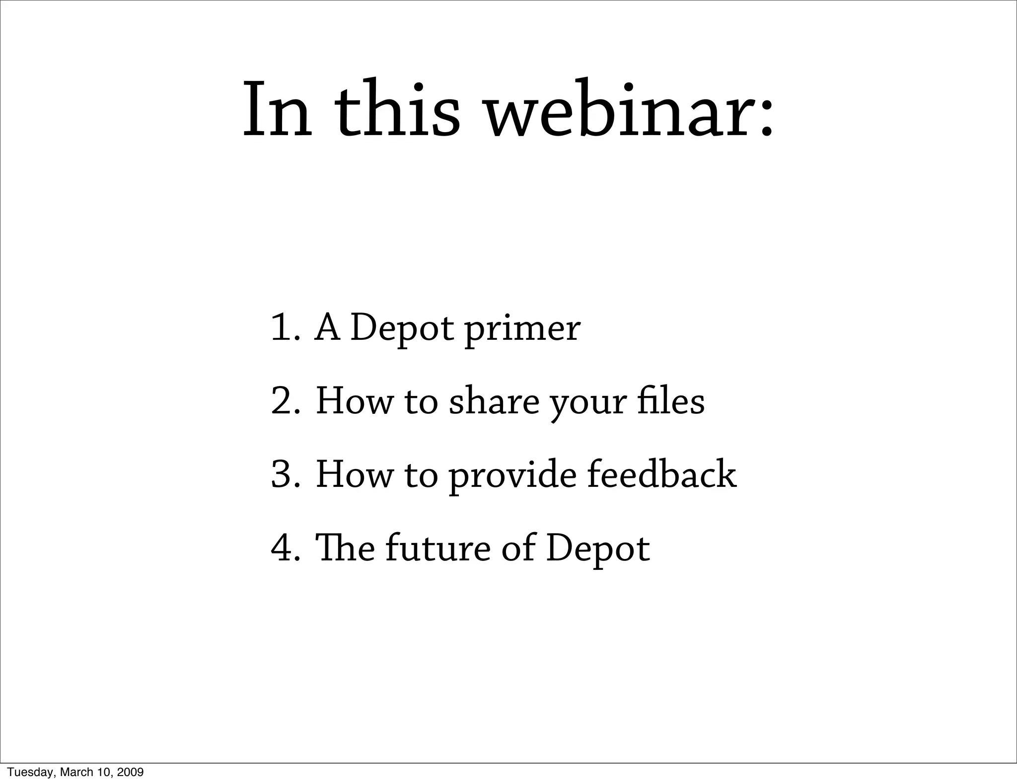 Depot Best Practices Ppt