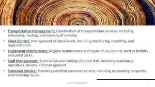 DEPOT_MANAGEMENT(1)[1].pptx U.TILIZATION | PPTX