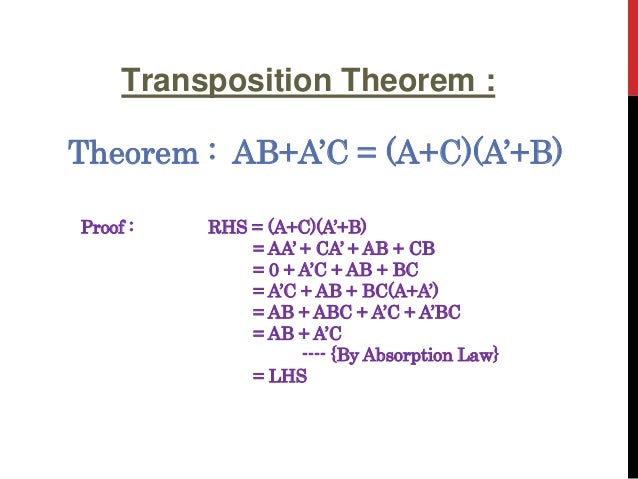 Theorems in DE