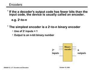 encoder and decoder in digital electronics | PPT
