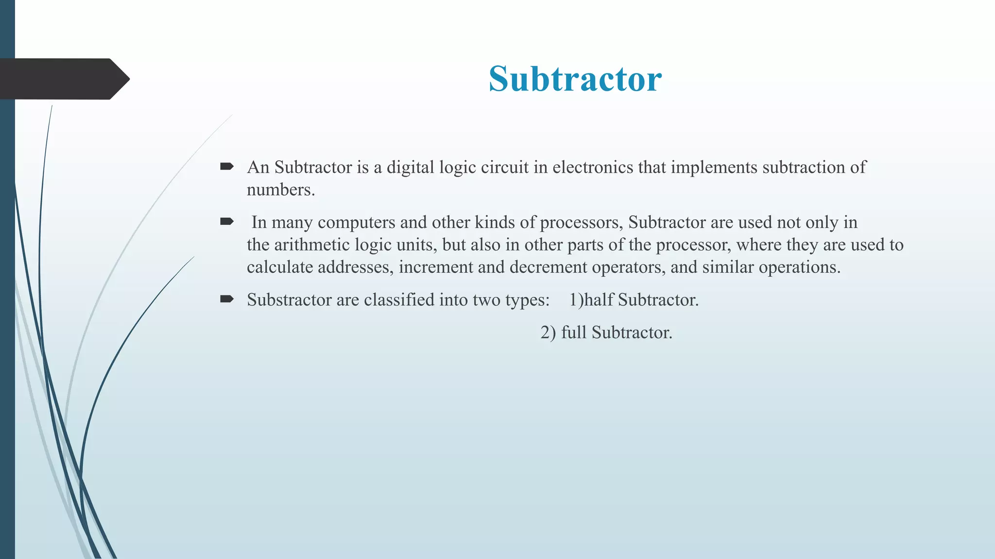 Design half ,full Adder and Subtractor | PPTX